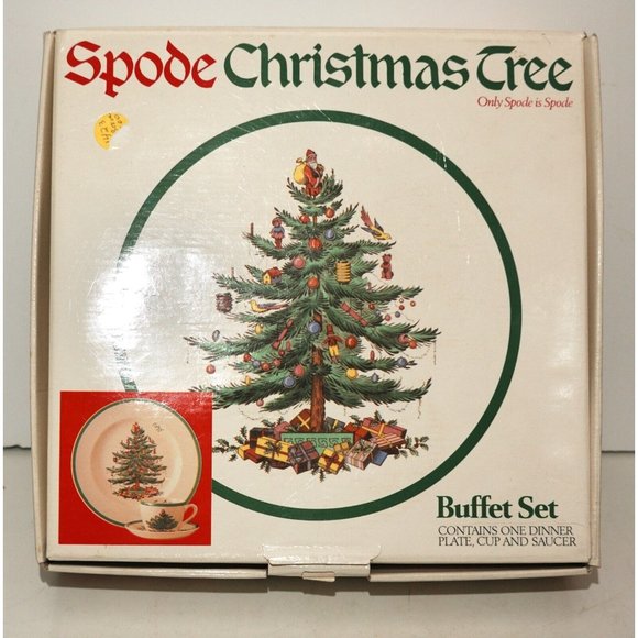 Spode | Holiday | Spode Christmas Tree Buffet Set 3 Pc Dinner Plate Cup ...